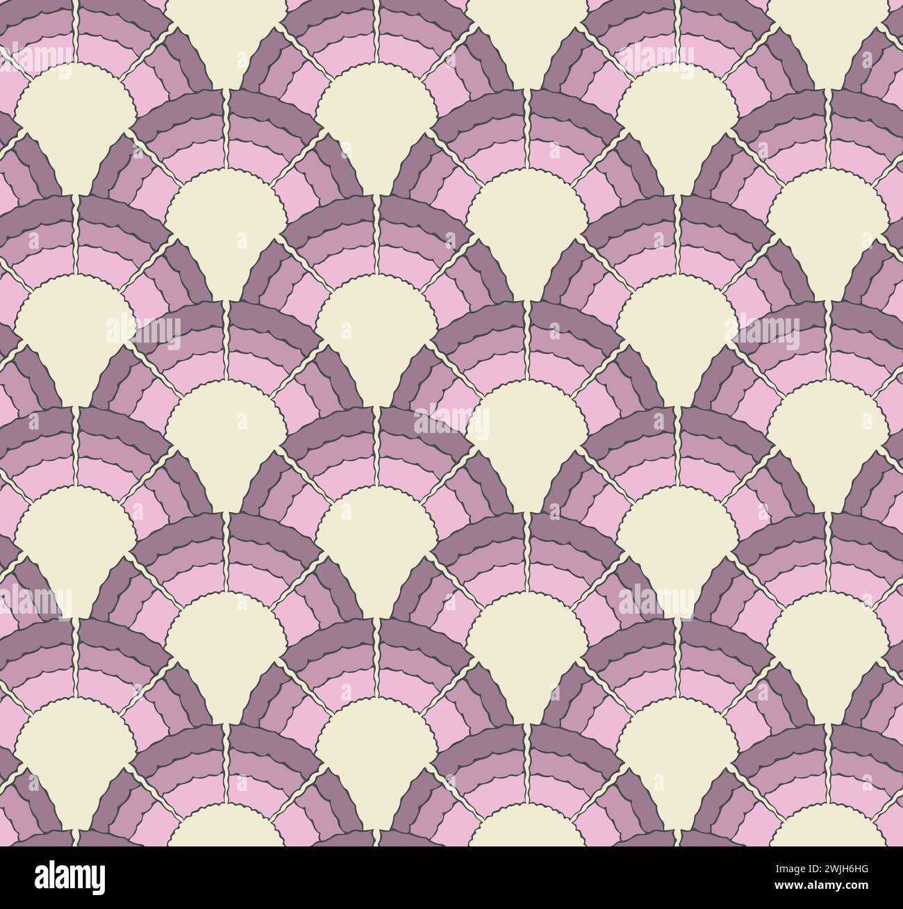 Half circle abstract modern seamless pattern. Geometrical grid. Hand ...