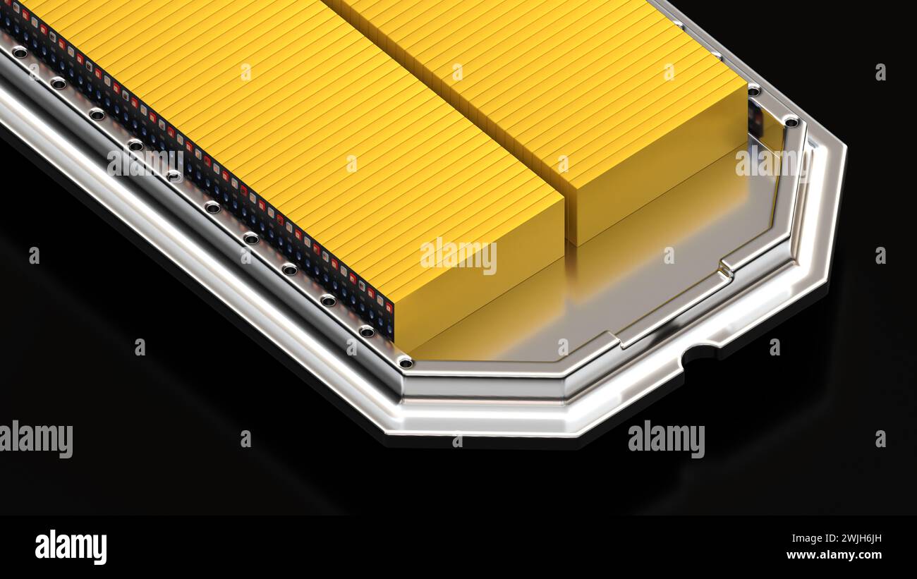 Prismatic High-capacity Battery pack for electric vehicles on aluminum ...