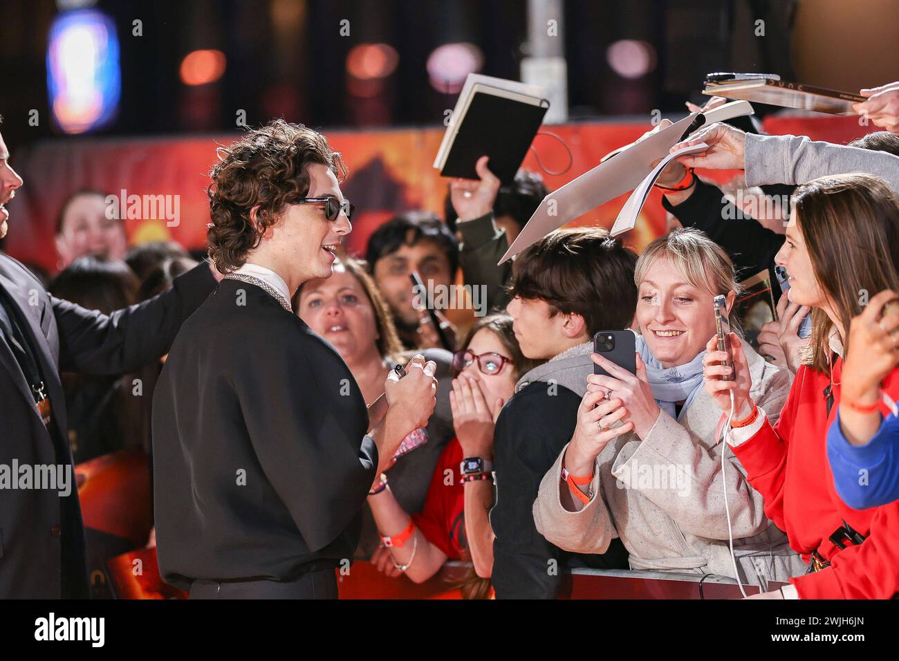 Timothee Chalamet greets fans upon arrival at the World premiere of the ...