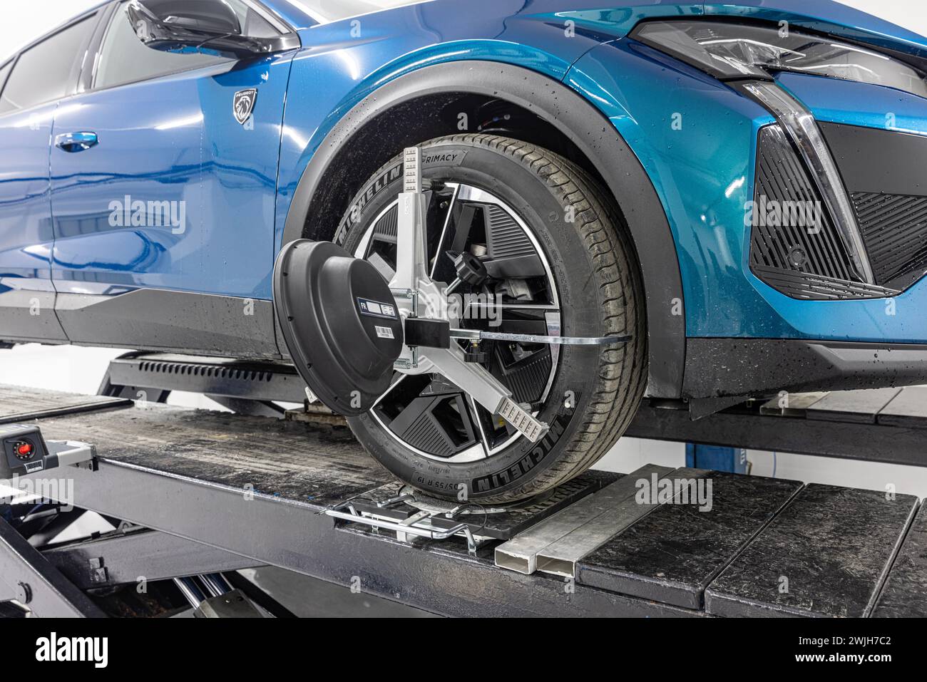 Istanbul Turkey 23 March 2023; Car wheel balancing service. Car wheel ...