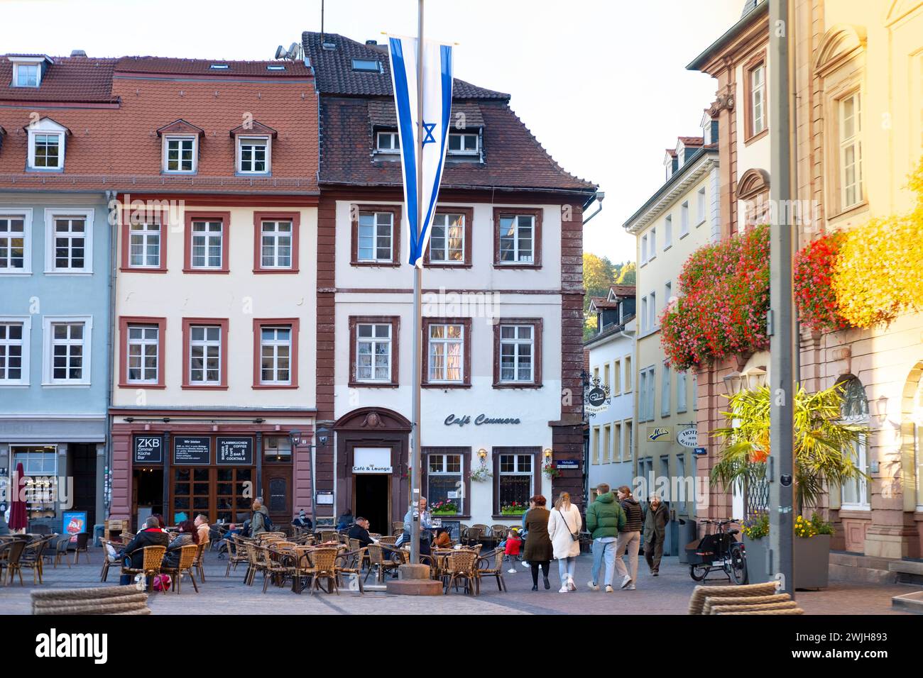 administration building of German city of Heidelberg with long national ...