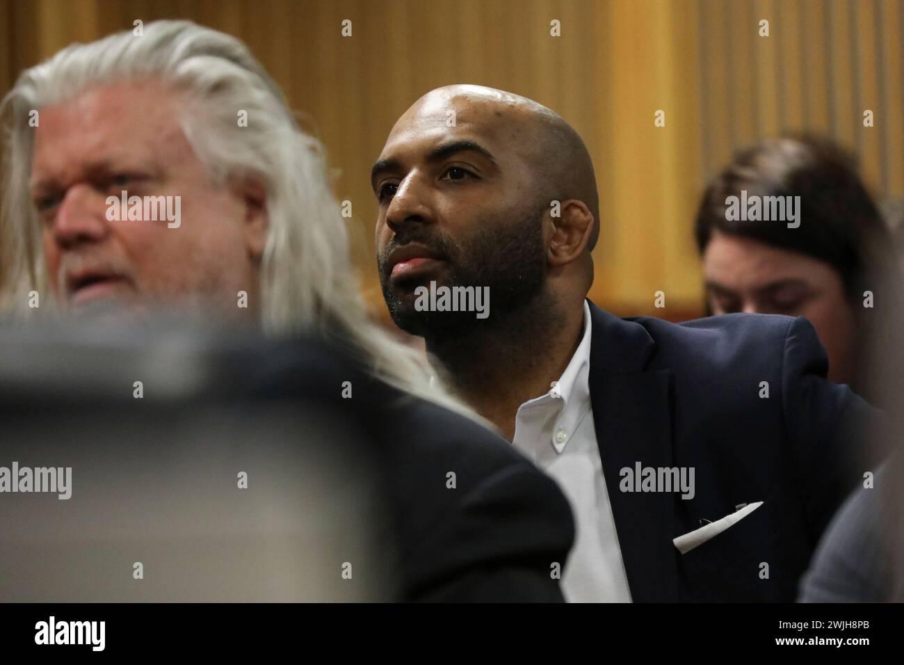 Defendant Harrison Floyd listens during a hearing on the Georgia ...