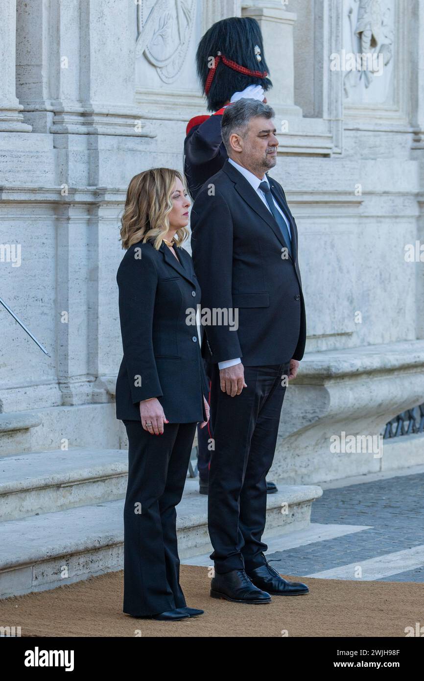 Rome, Italy. 15th Feb, 2024. Italian Prime Minister, Giorgia Meloni ...