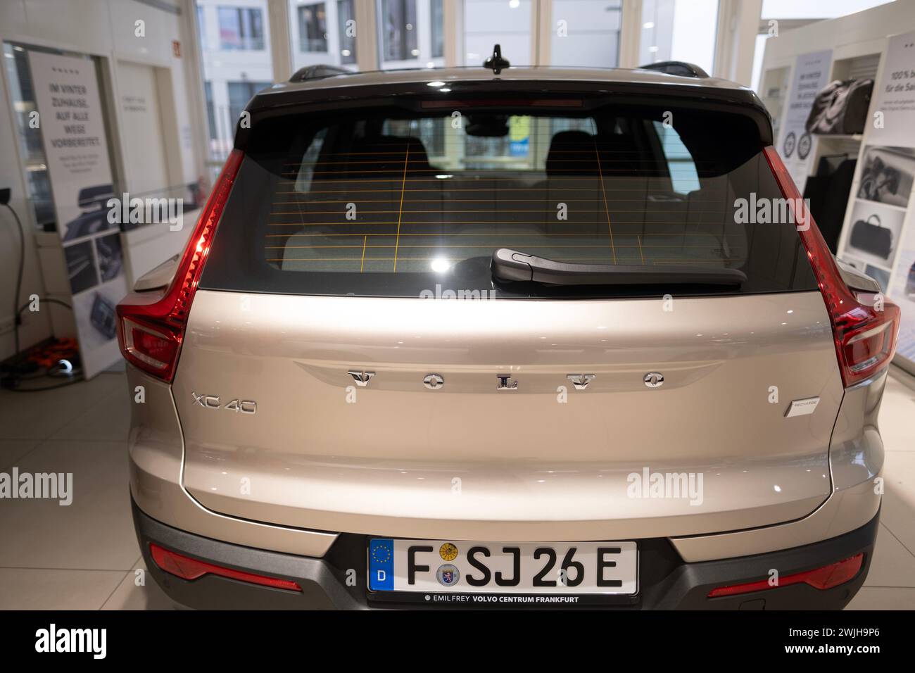 white new Volvo XC40 Recharge Electric Car, SUV crossover Swedish ...