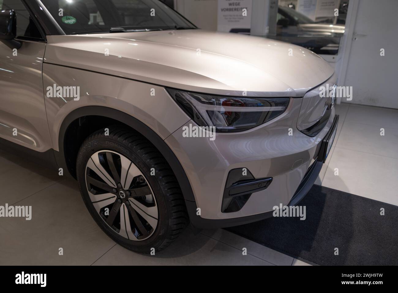 white new Volvo XC40 Recharge Electric Car, SUV crossover Swedish ...