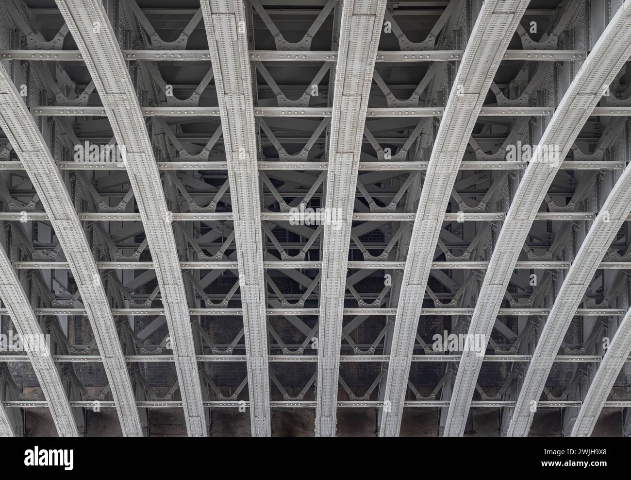 Framework metal arches girder construction Underneath of Blackfriars ...