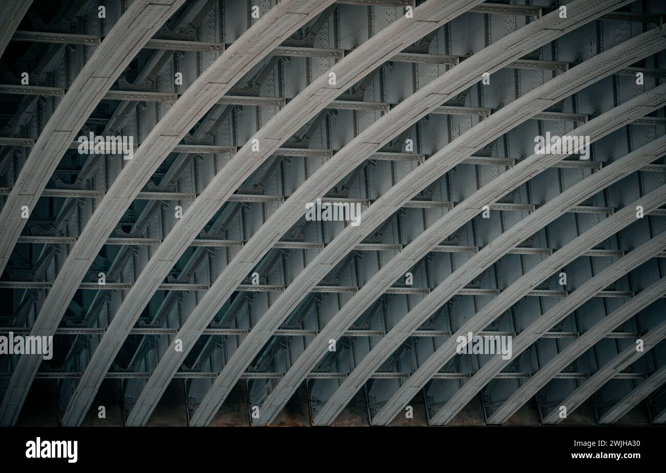 Framework metal arches girder construction Underneath of Blackfriars ...