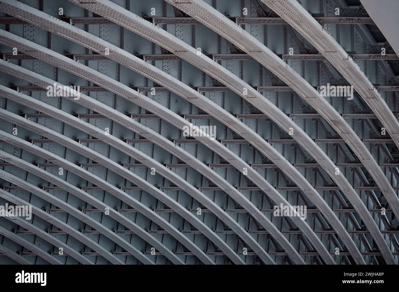 Framework metal arches girder construction Underneath of Blackfriars ...