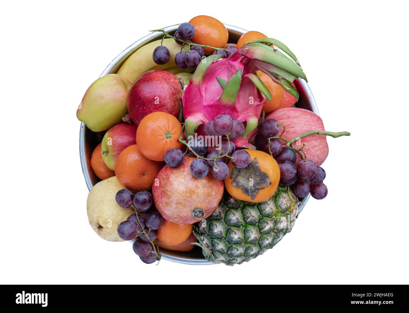 Variety of Fresh assorted fruits include Pineapple, Dragon fruit ...