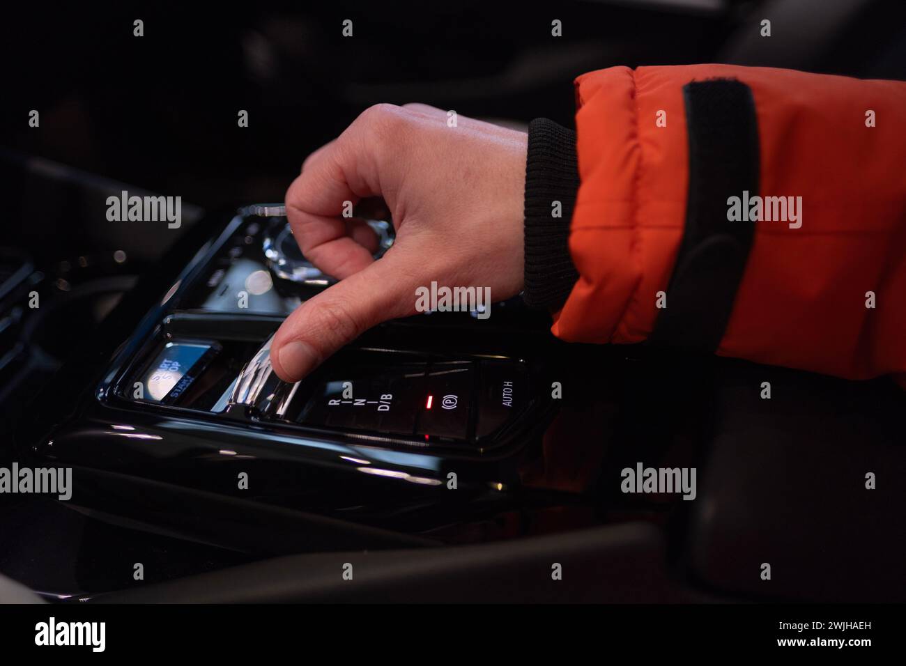 man in car driving BMW i5 eDrive40, Interior, cockpit, equipment modern ...
