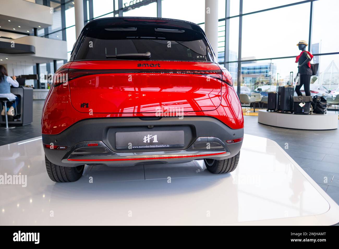 new red electric SUV Smart Hashtag One in showroom, trends EV in ...