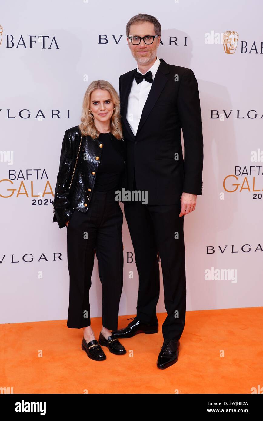 Stephen Merchant and Mircea Monroe attend the BAFTA fundraising gala at ...