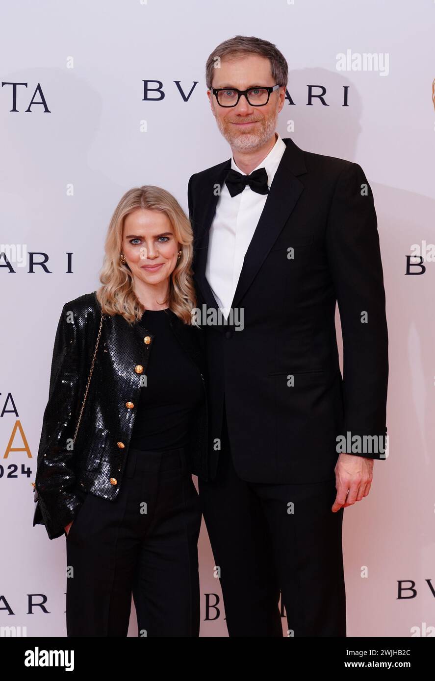 Stephen Merchant and Mircea Monroe attend the BAFTA fundraising gala at ...