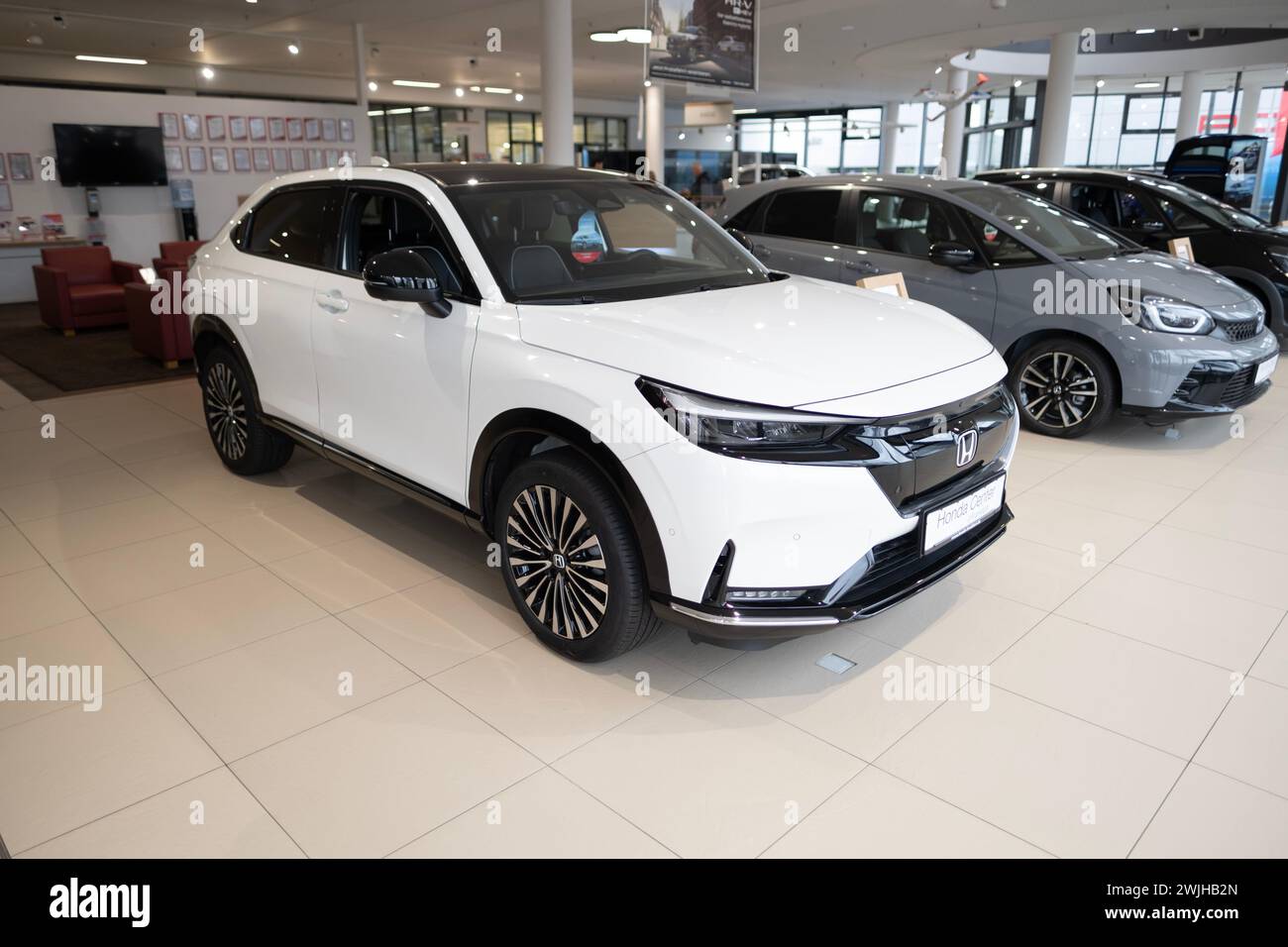 white new Honda e:Ny1 Electric Car, Japanese transnational corporation ...