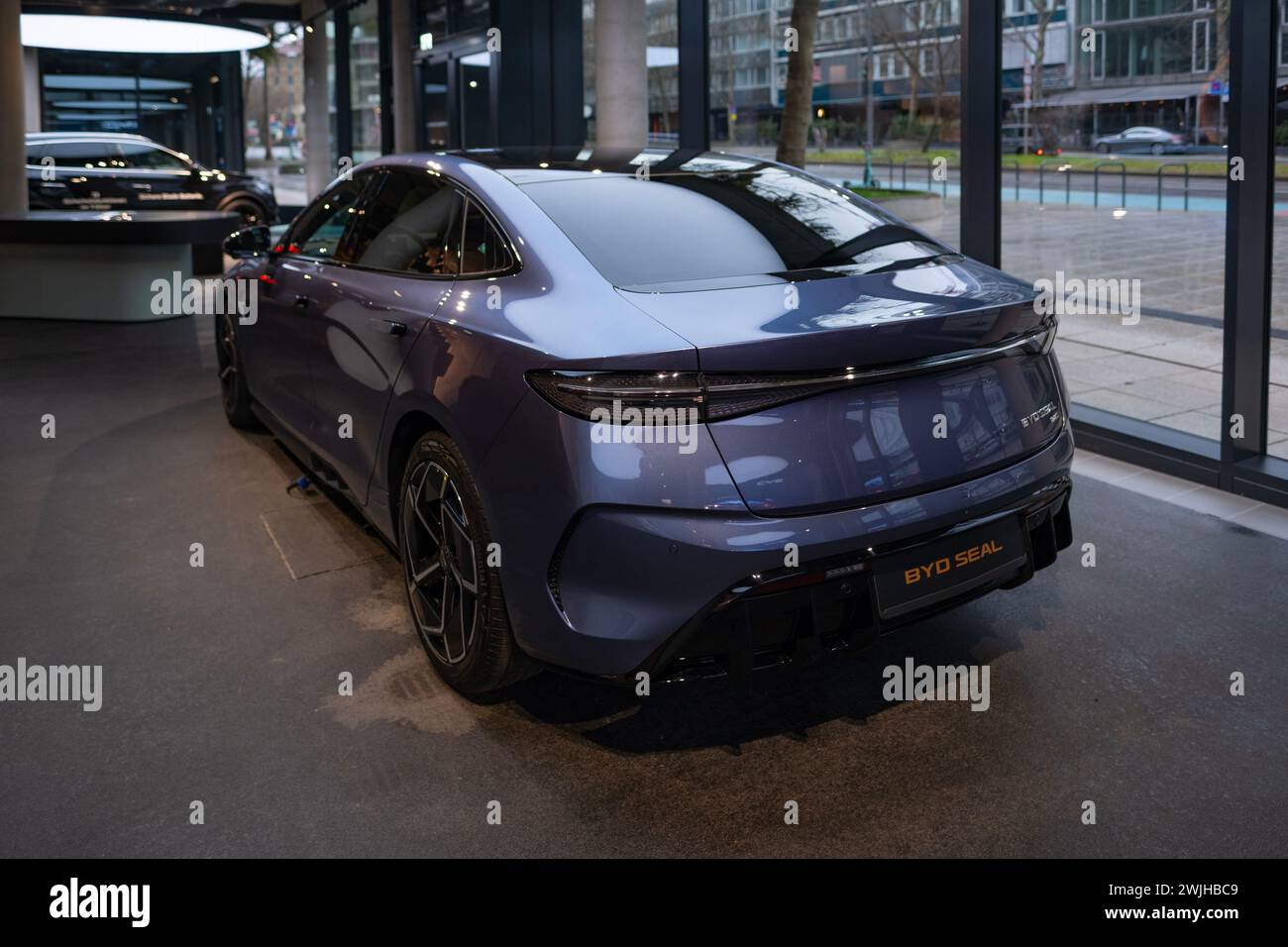 BYD Seal 2024 Electric Car rear view, lilac metallic SUV Chinese ...