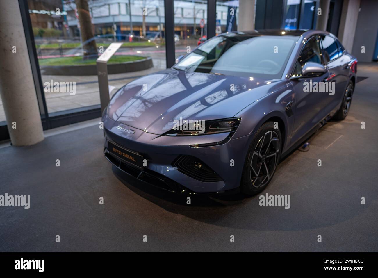 BYD Seal 2024 Electric Car rear view, lilac metallic SUV Chinese ...