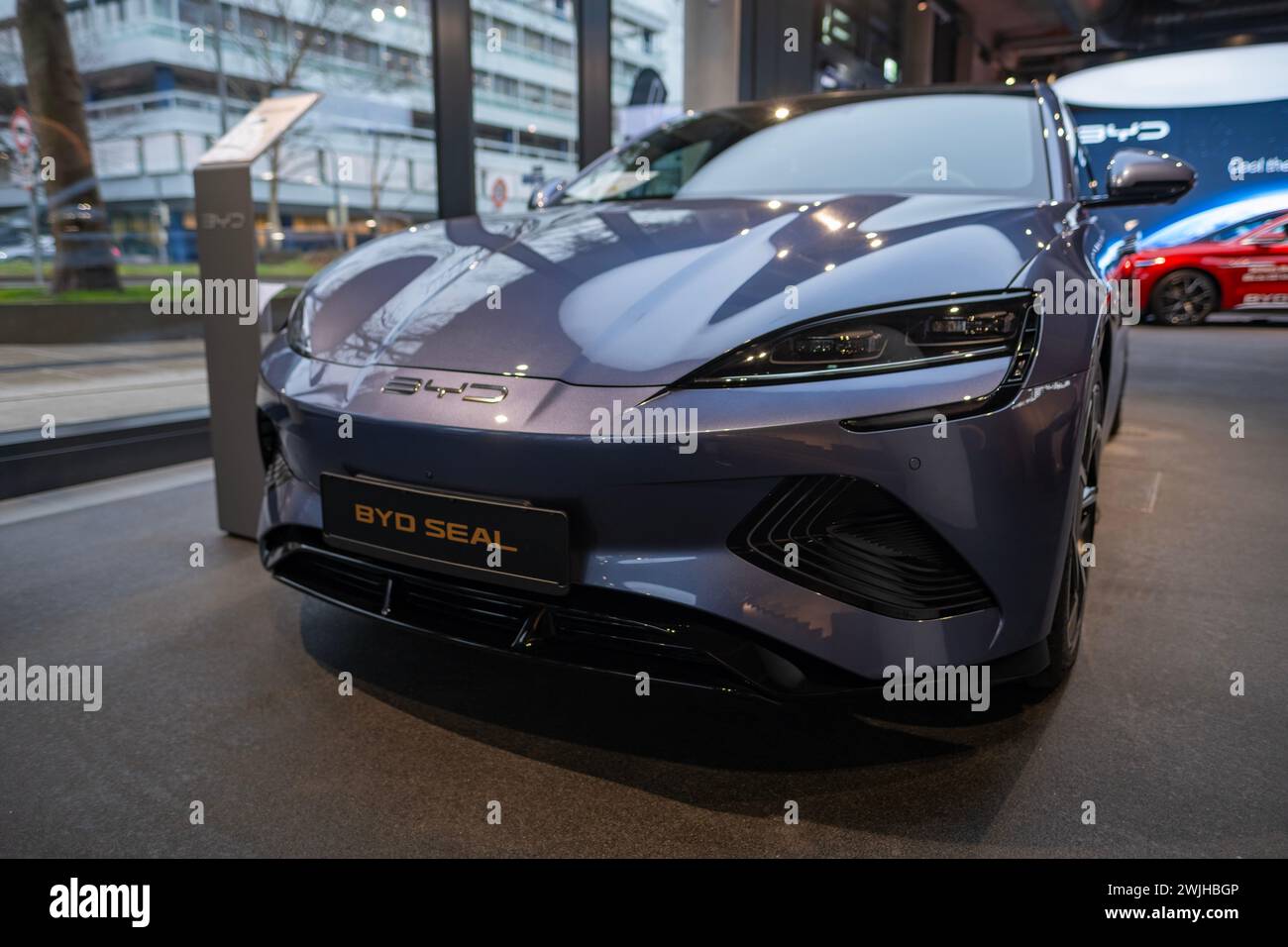 BYD Seal 2024 Electric Car rear view, lilac metallic SUV Chinese ...