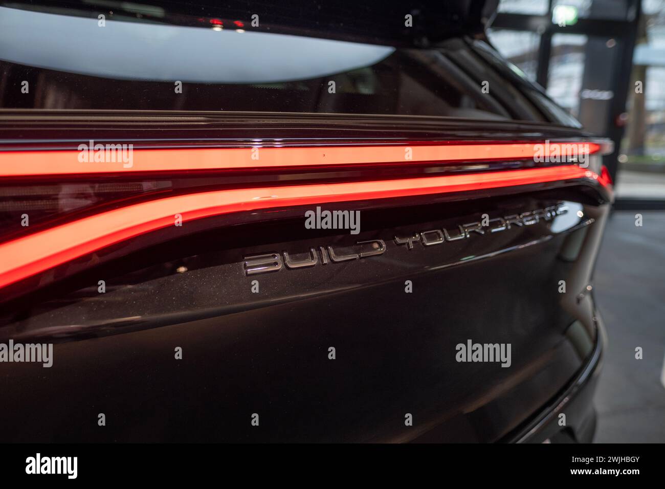 new black BYD Tang Electric Car rear view, EV Chinese BYD Auto ...