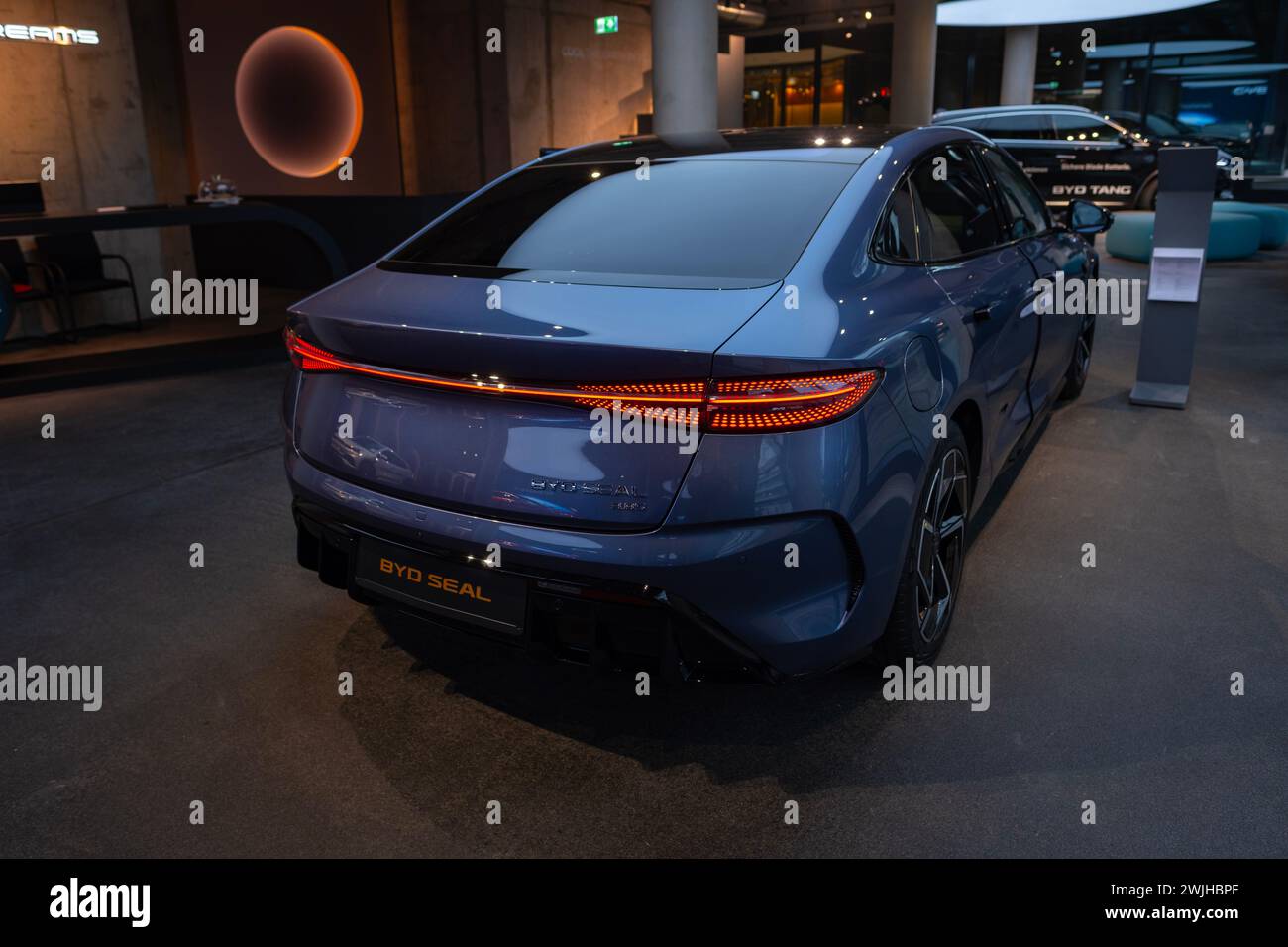 BYD Seal 2024 Electric Car rear view, lilac metallic SUV Chinese ...