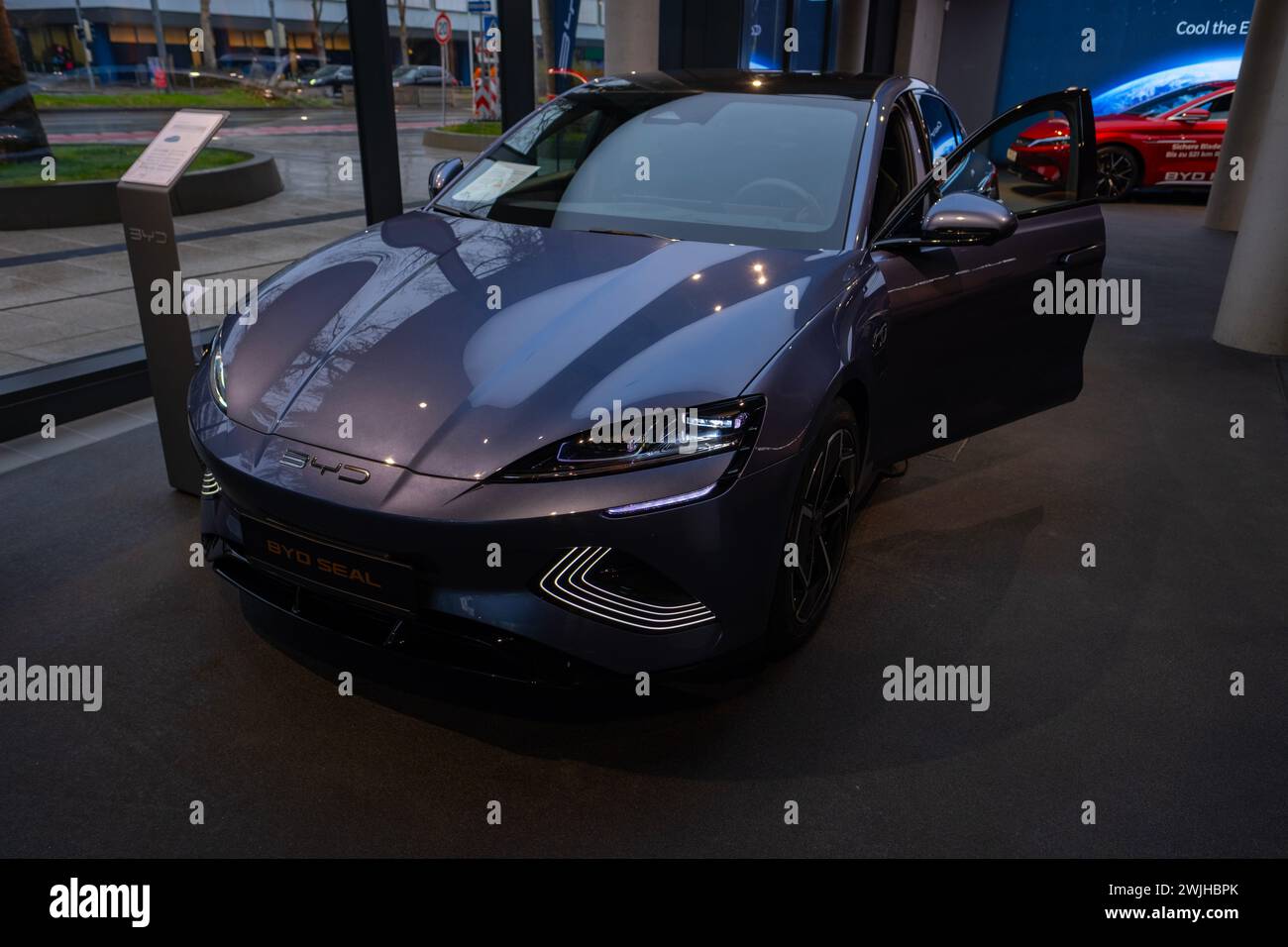 BYD Seal 2024 Electric Car rear view, lilac metallic SUV Chinese ...