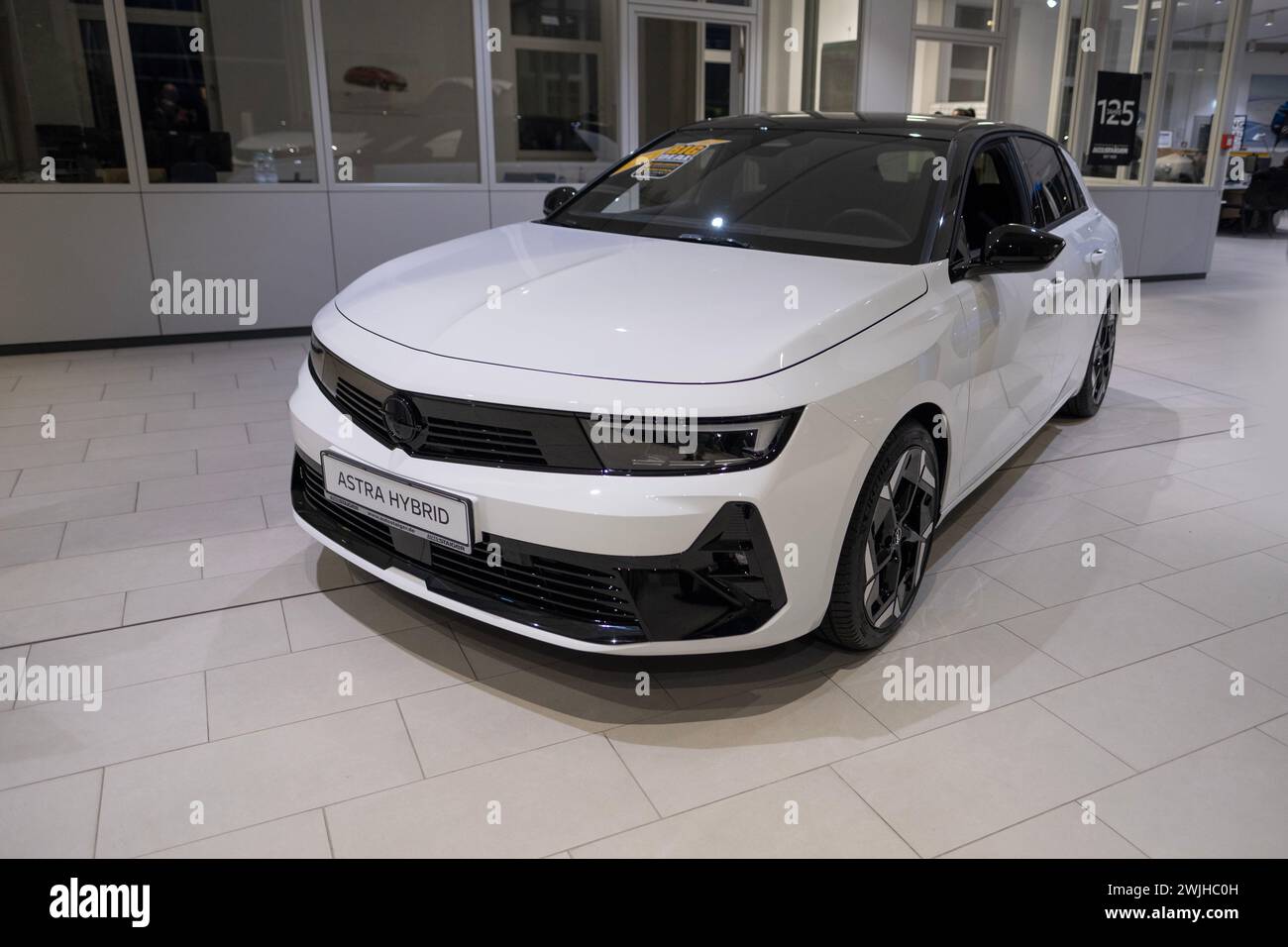 new white Opel Astra Plug-in Hybrid car Opel Automobile GmbH, trends in ...