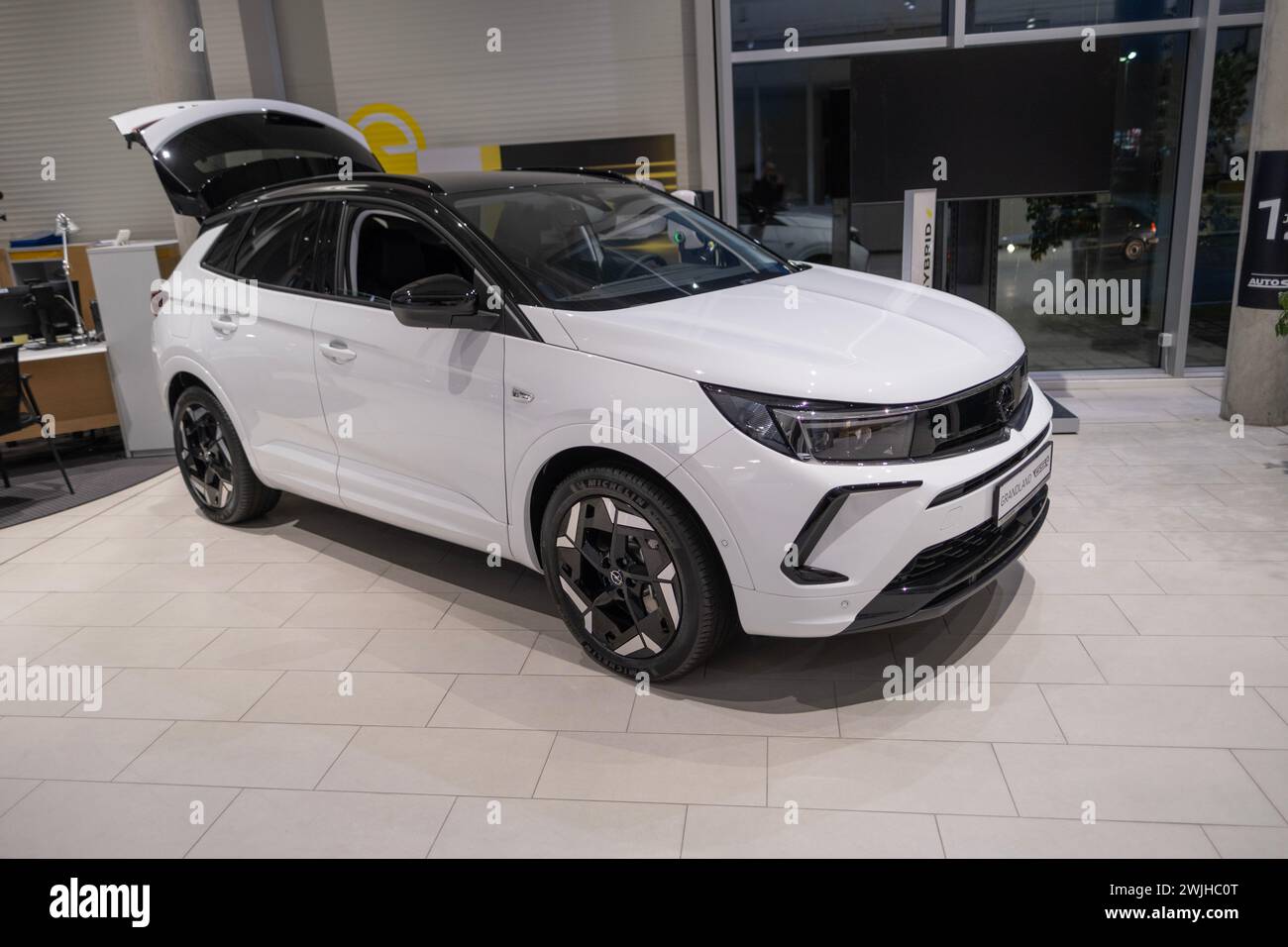 new white Opel Grandland Plug-in Hybrid car Opel Automobile GmbH ...