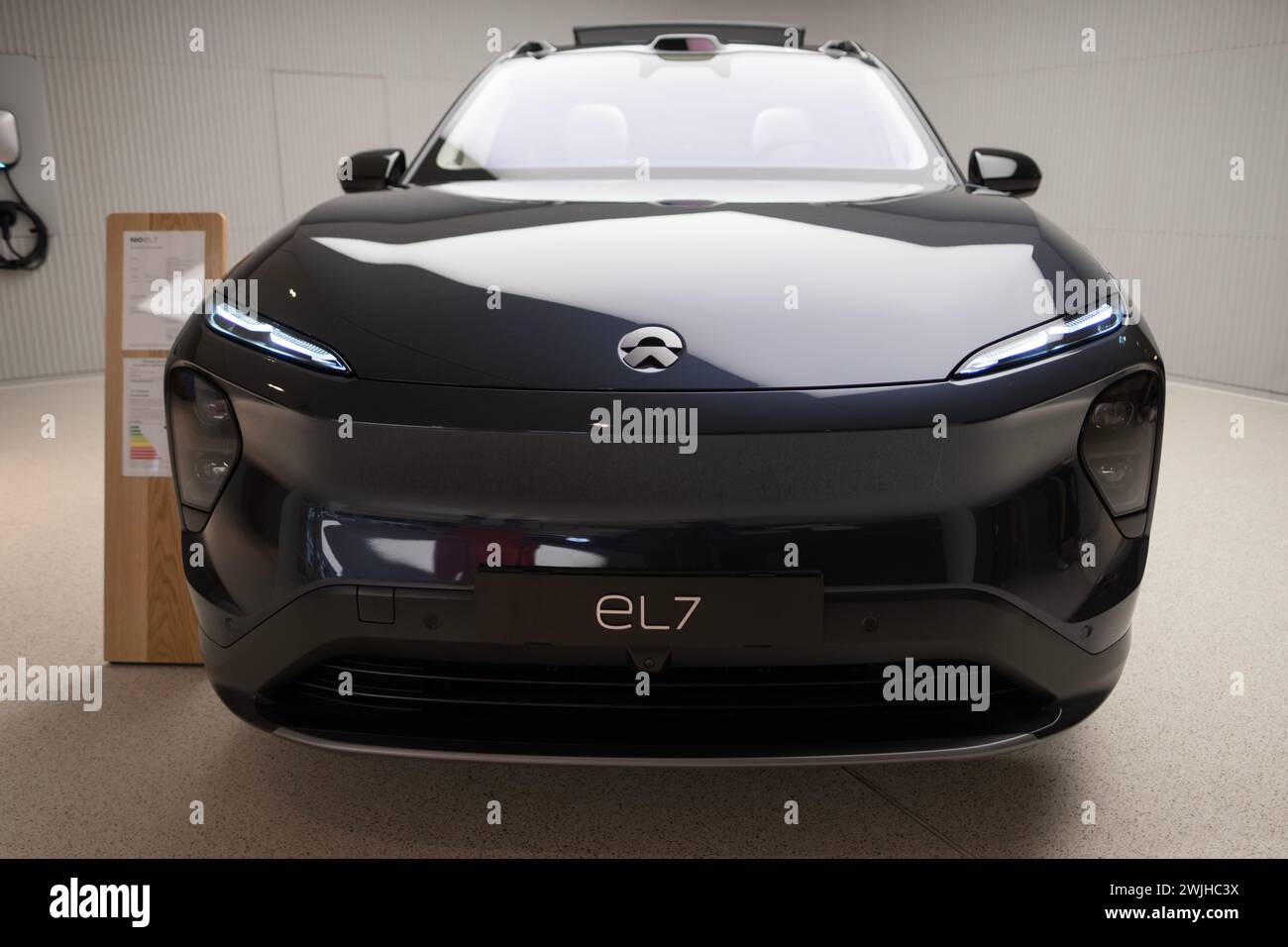 new NIO EL7 Electric Car, SUV Chinese brand Nio company in showroom, EV ...