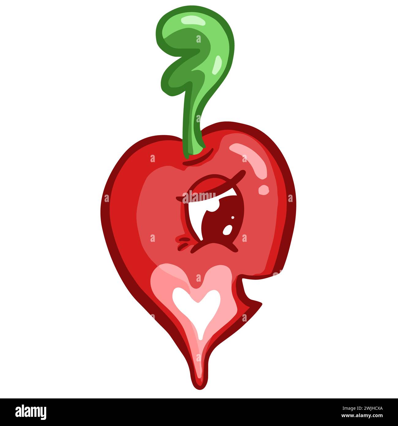 Cartoon Radish Vegetable Character With Smiley Kawaii Face Illustration ...