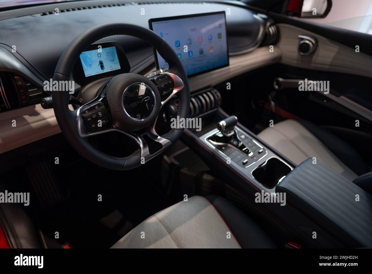 steering wheel, display, Interior, cockpit BYD Atto 3 Electric Car ...