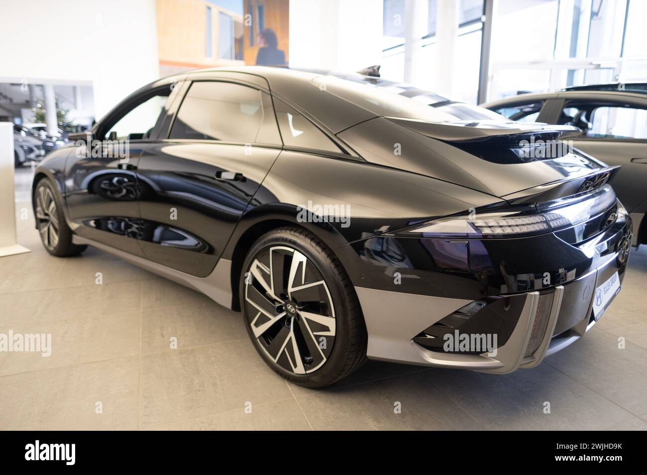 black electric streamliner Hyundai IONIQ 6 Hyundai Motor Company ...