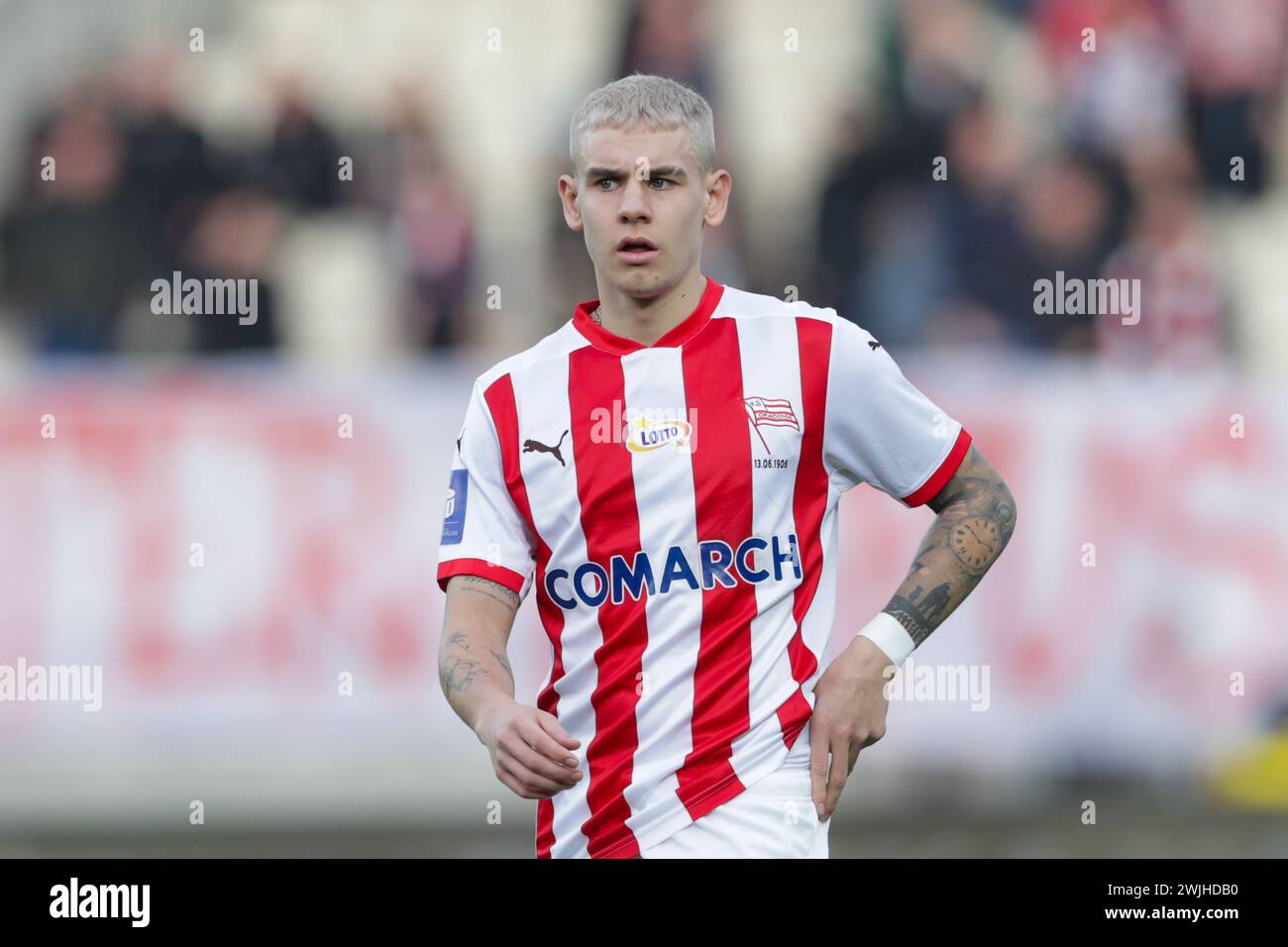 Karol Knap of Cracovia seen in action during Polish PKO Ekstraklasa ...