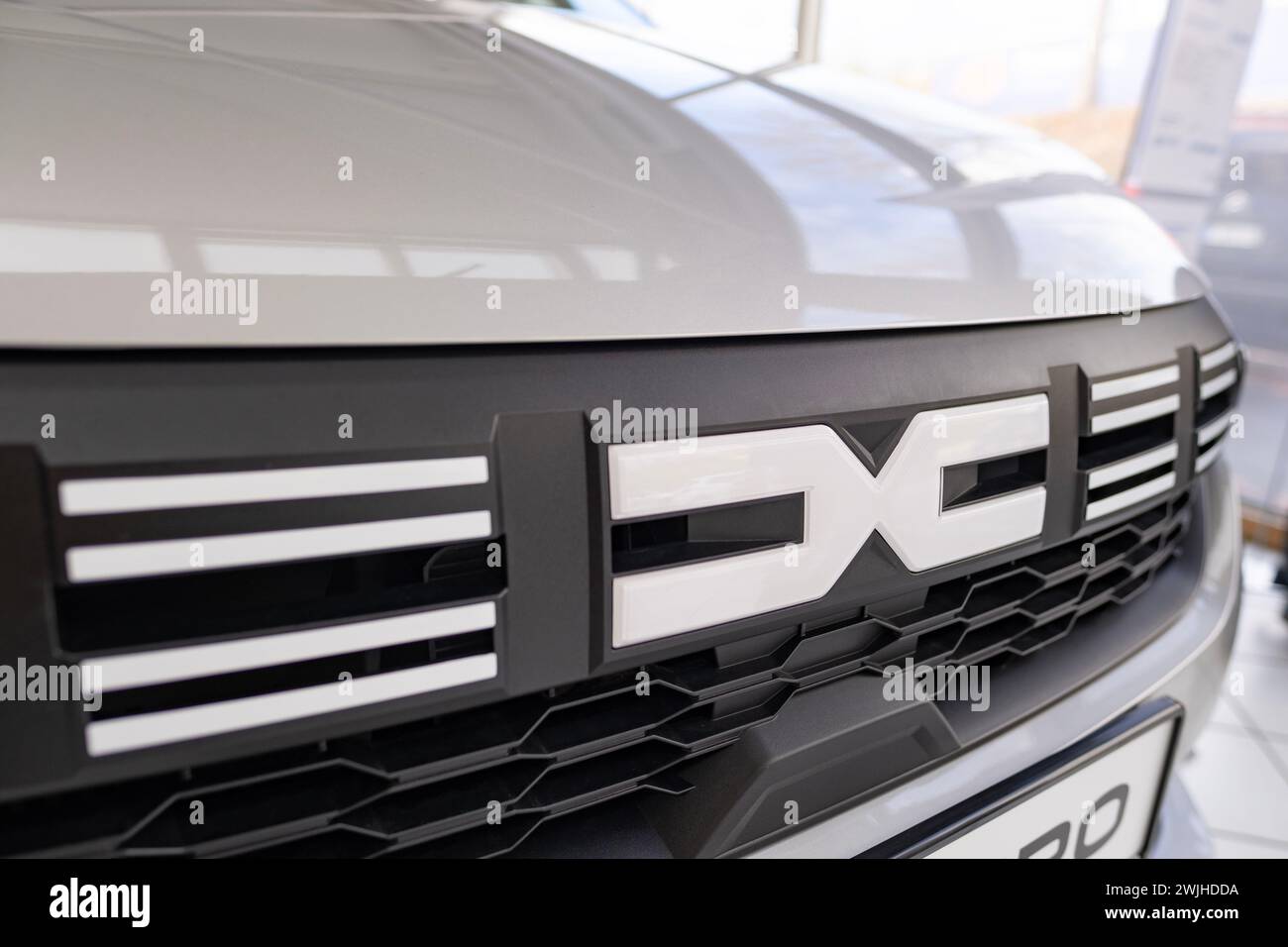 electric Dacia Spring car Logo on cap, trends EV in Europe ...