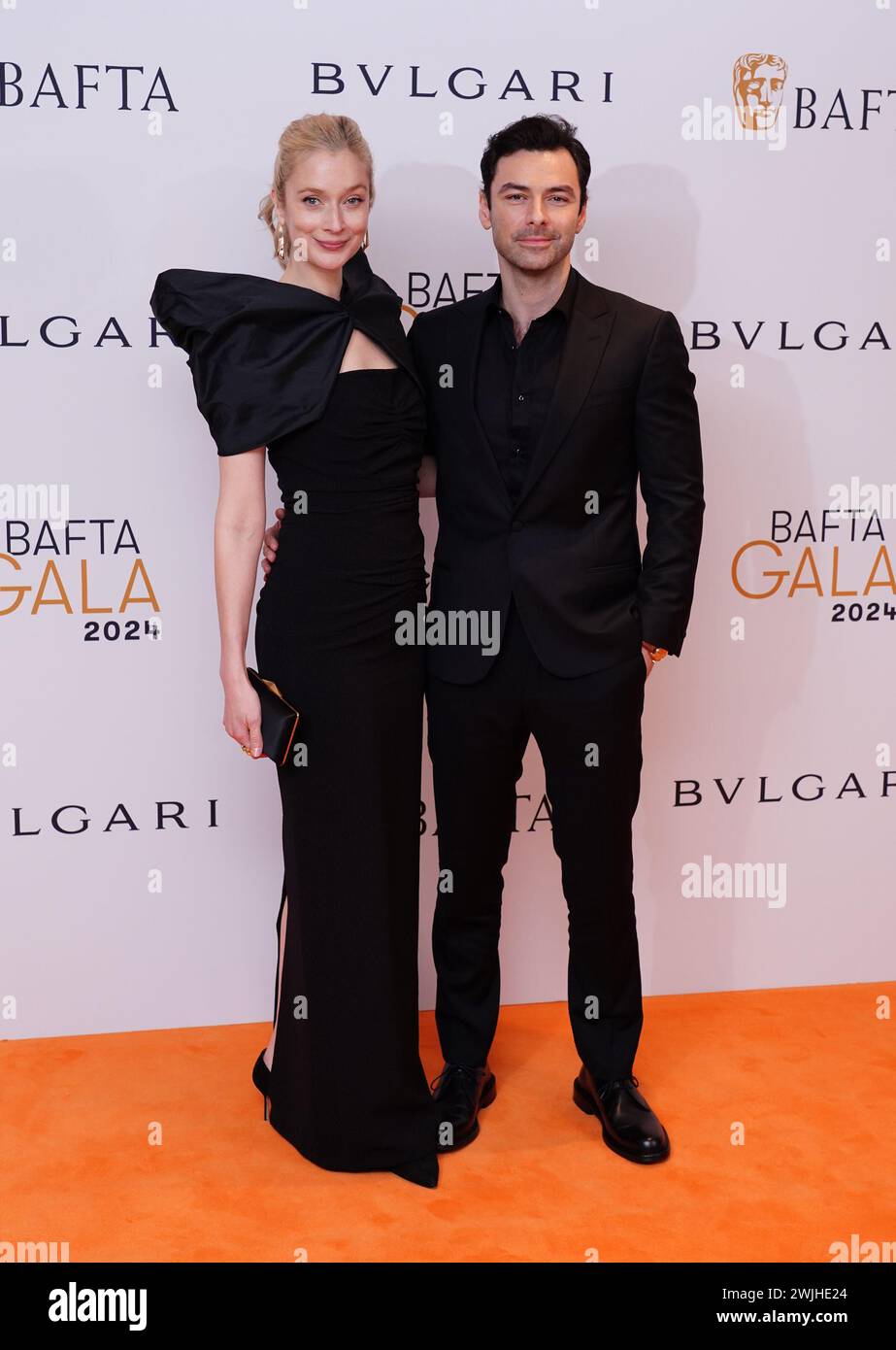 Caitlin Fitzgerald and Aidan Turner attend the BAFTA fundraising gala ...
