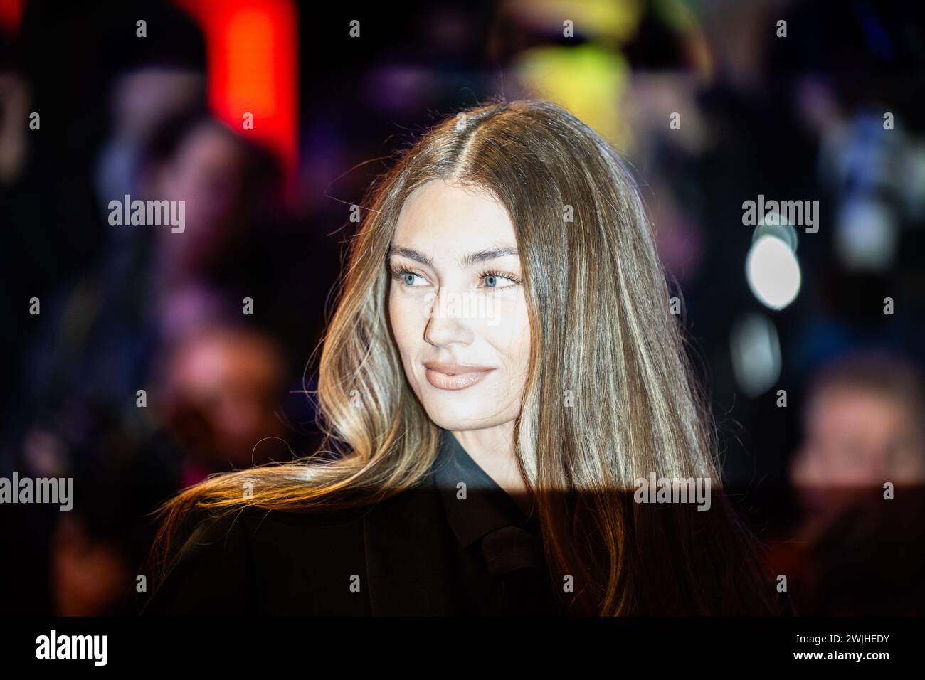 Berlin, Germany. 15th Feb, 2024. Lorena Rae walks the red carpet on the ...
