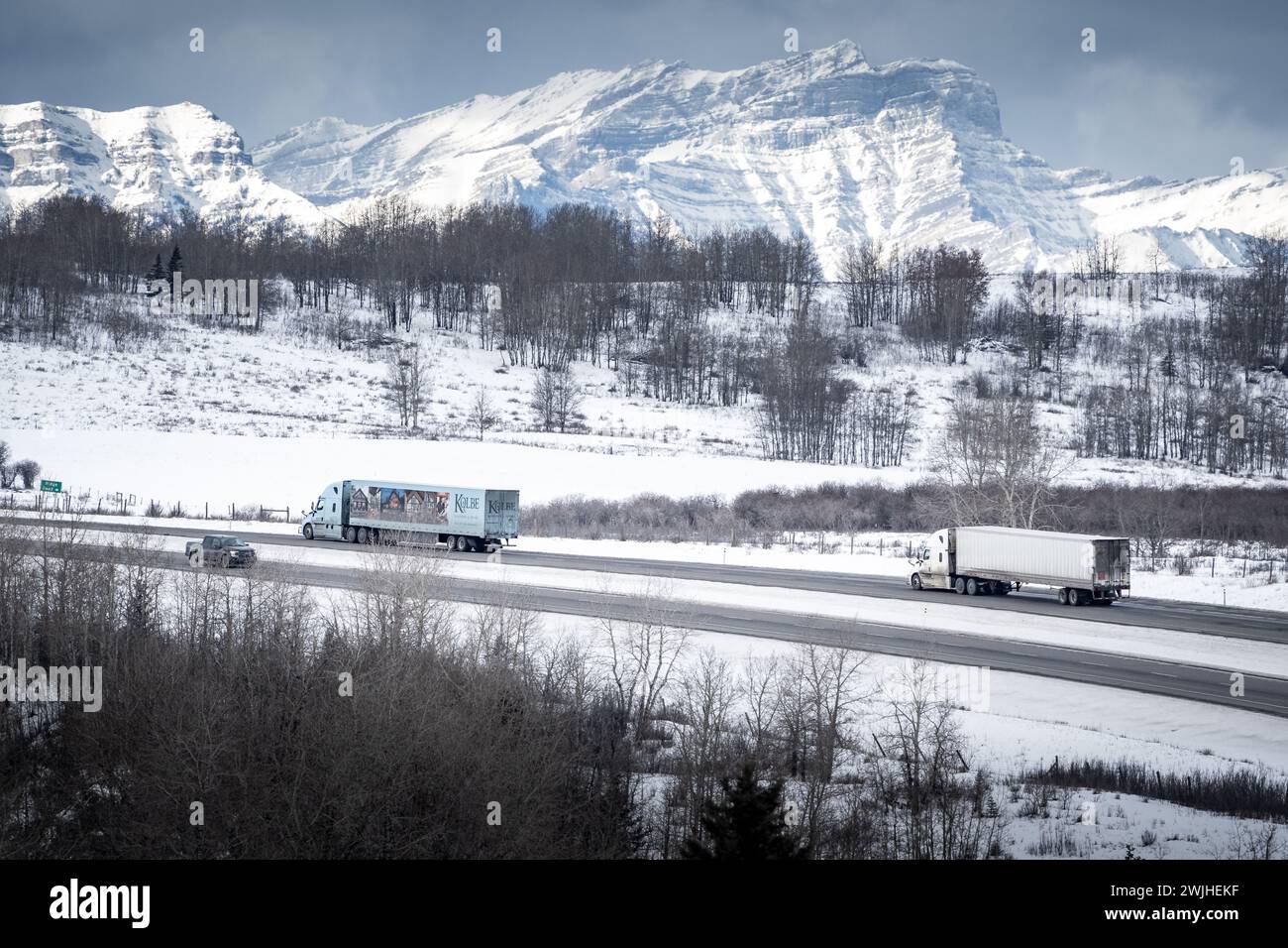 Rocky View County Alberta Canada, January 24 2024: Trans Canada Highway ...