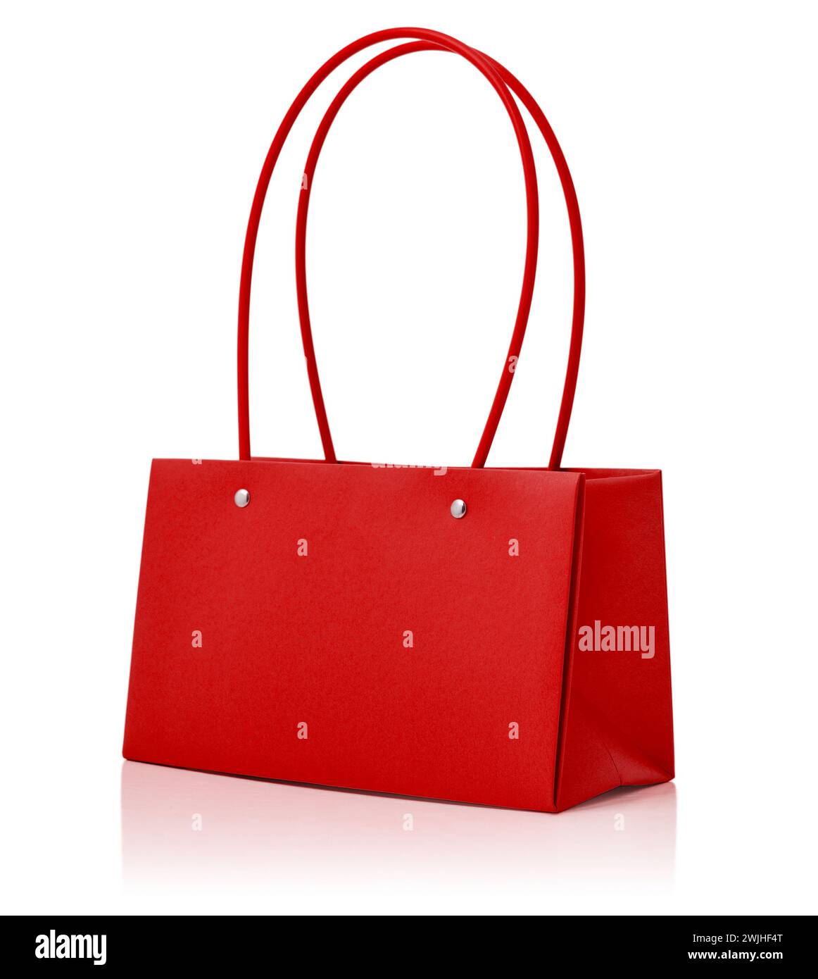 Red paper bag isolated on white background with reflection Stock Photo ...