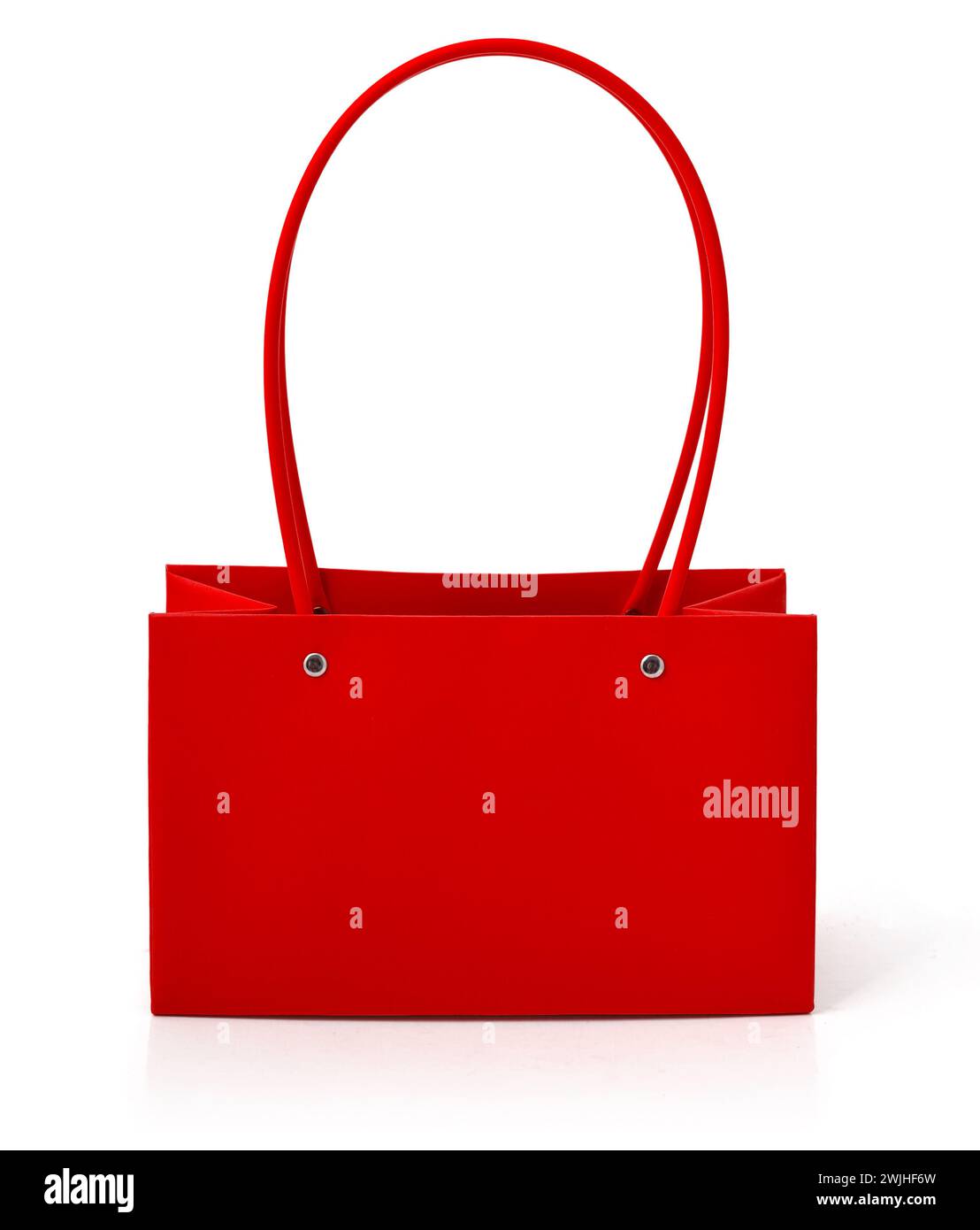 Red paper bag isolated on white background with reflection Stock Photo ...