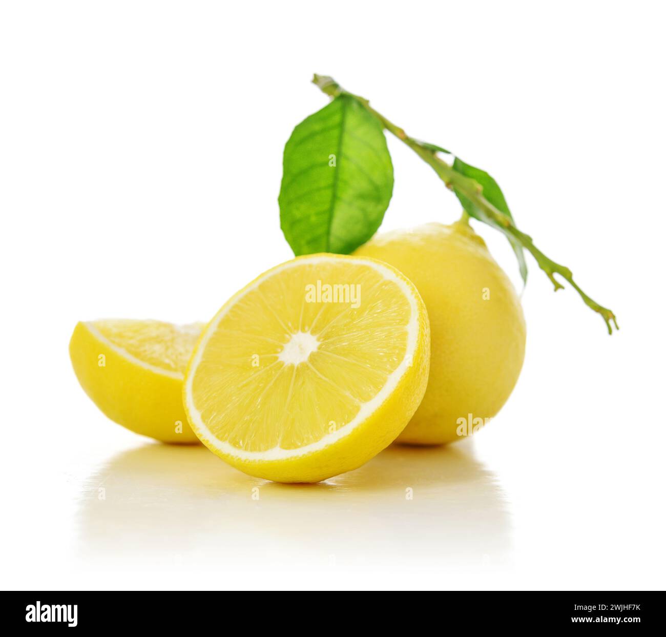 Fresh ripe bergamot orange fruit with leaves isolated on white ...