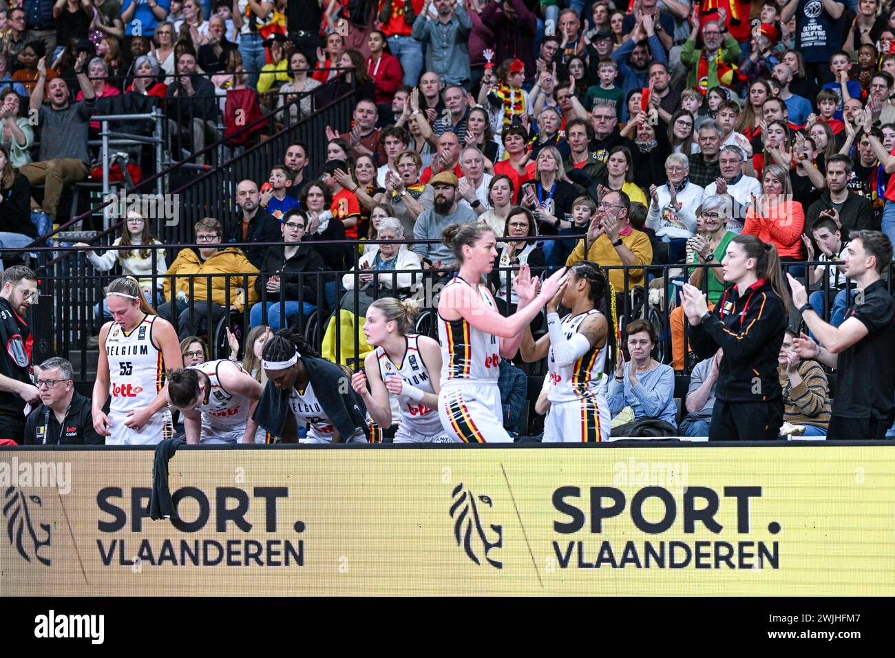 Antwerp, Belgium. 11th Feb, 2024. Sport Vlaanderen during a basketball ...