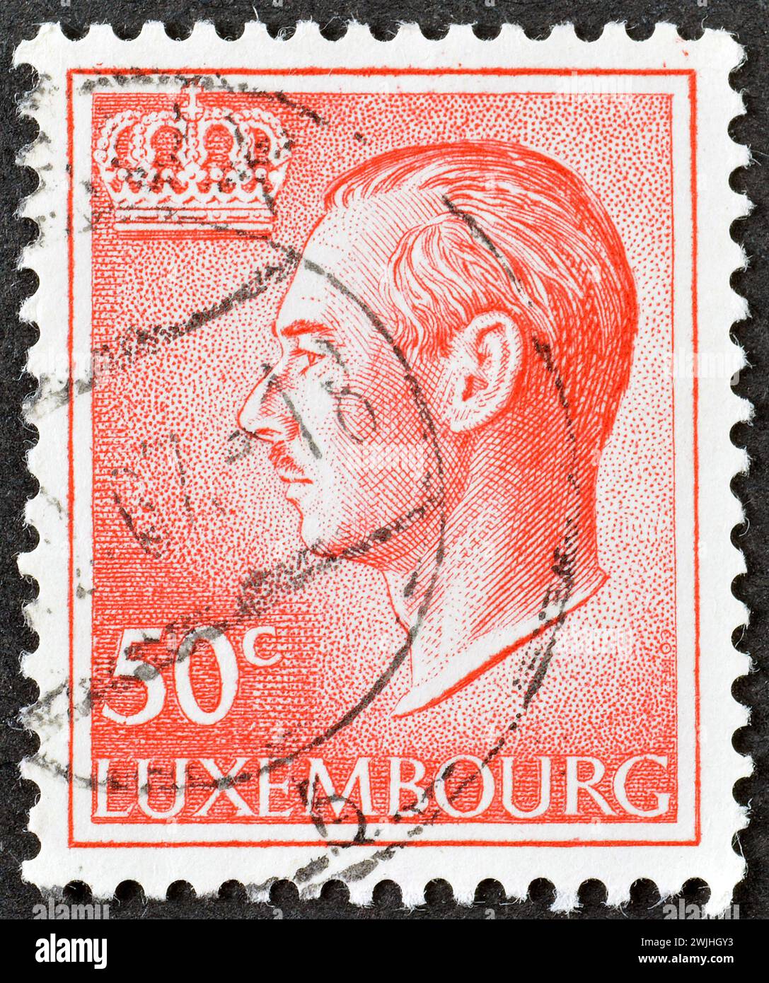 Postage stamp printed by Luxembourg, that shows portrait of Jean von Luxembourg, circa 1971 ...