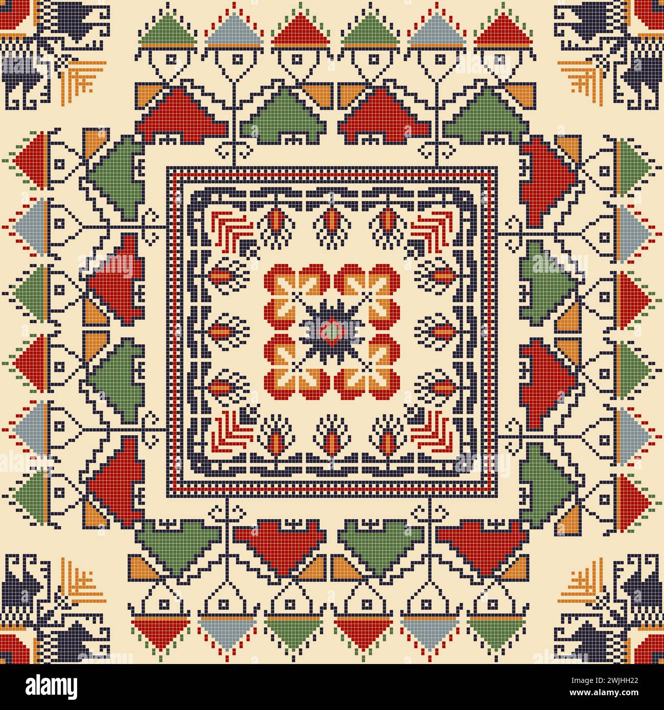 Traditional Bulgarian embroidery vector pattern Stock Vector Image ...