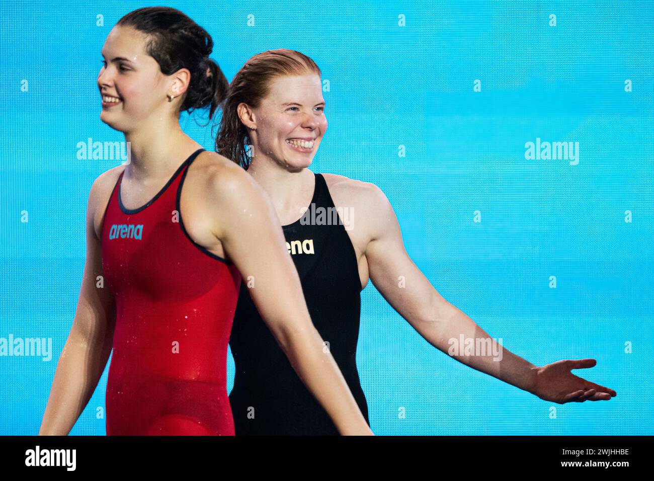 Doha, Qatar. 15th Feb, 2024. Laura Stephens of Great Britain reacts ...