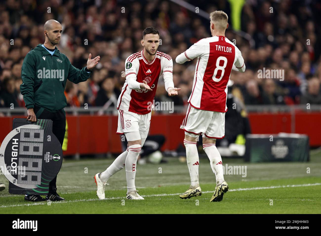 AMSTERDAM - (l-r) Branco van den Boomen of Ajax, Kenneth Taylor of Ajax ...