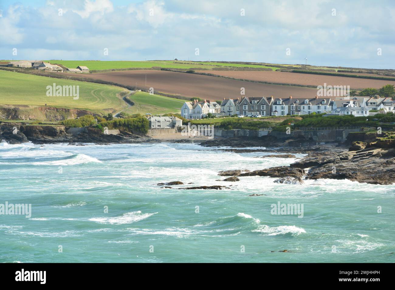 Trevone Rocky Beach in Cornwall, UK Stock Photo - Alamy