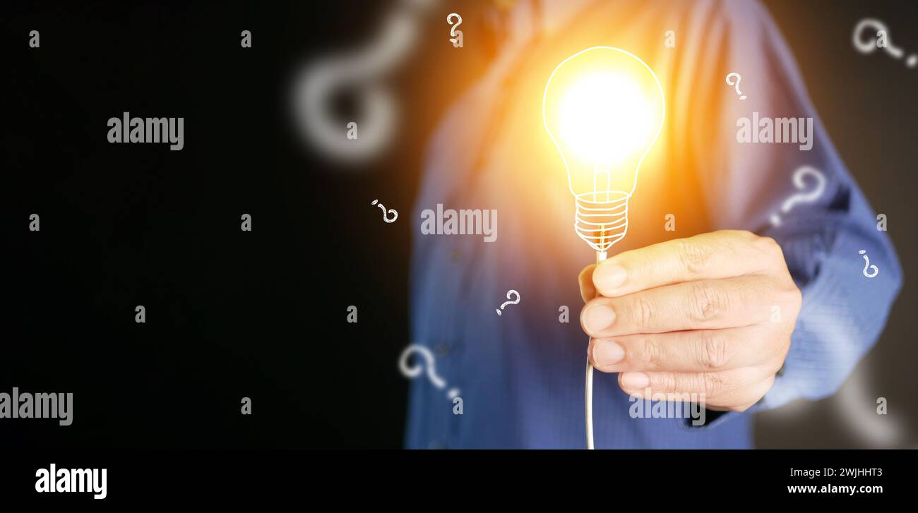 Idea concept. Lightblub is on as a symbol of innovation, inspiration ...