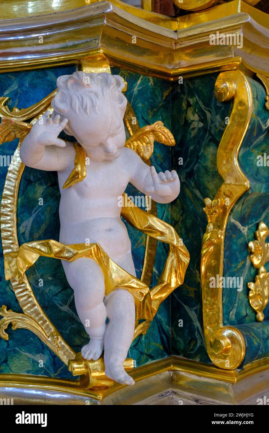 Putti, St Gallus Church, Kisslegg, Upper Swabia, Allgaeu, Baden ...
