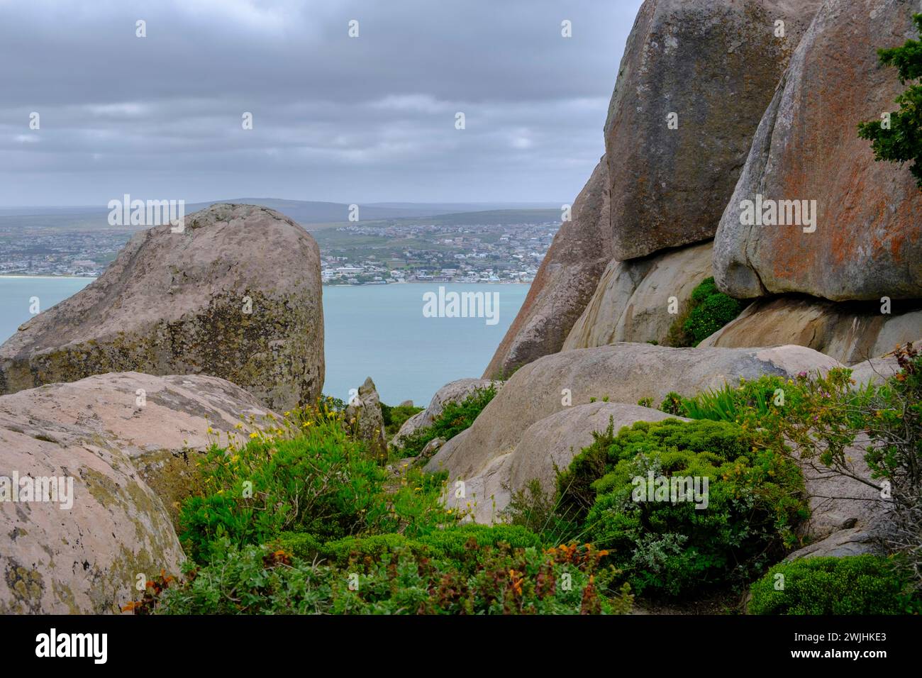 Rock formations at the Postberg viewpoint, Langebaan Lagoon, West Coast ...