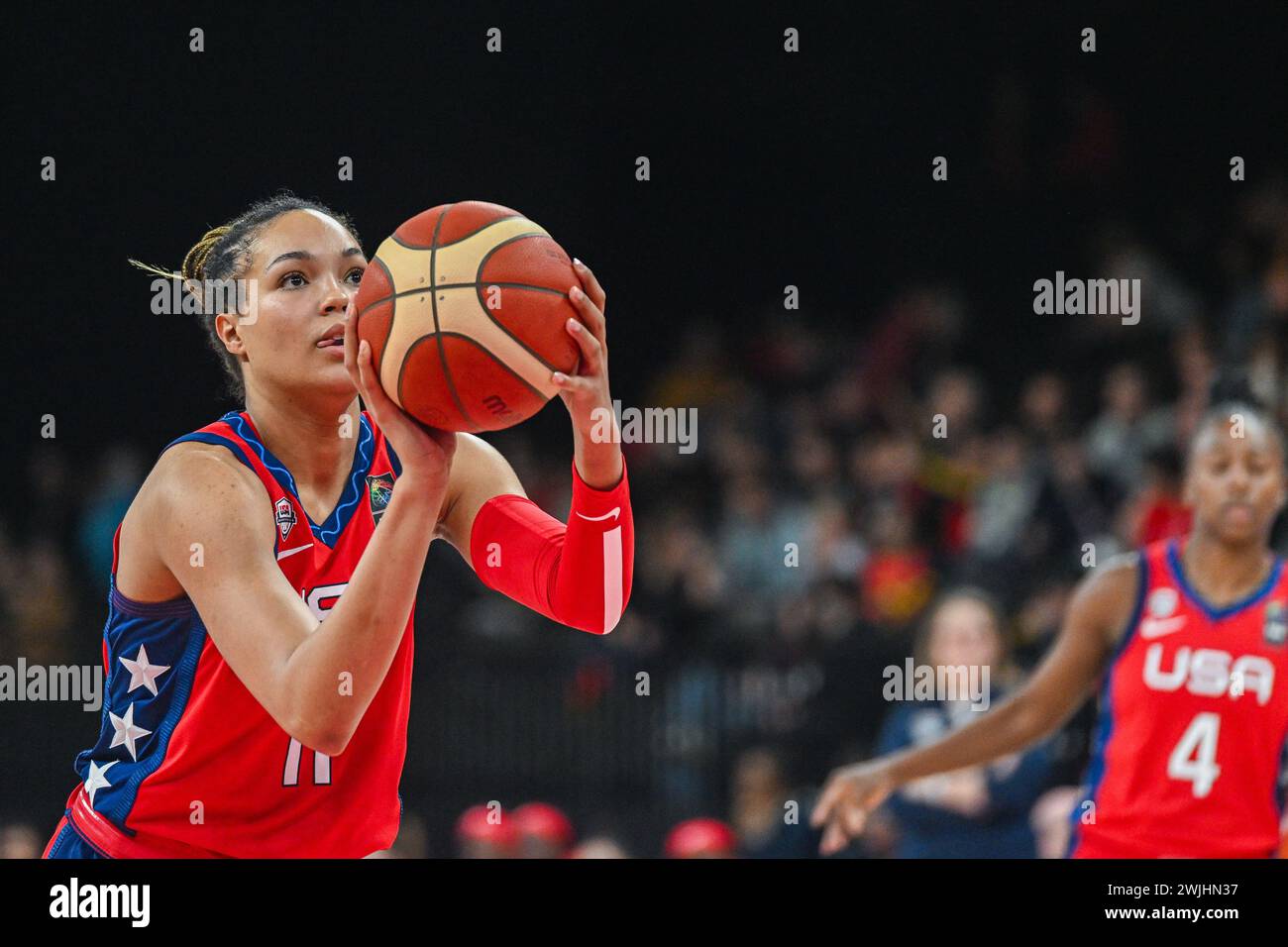 Antwerp, Belgium. 11th Feb, 2024. Napheesa Collier of USA during a ...