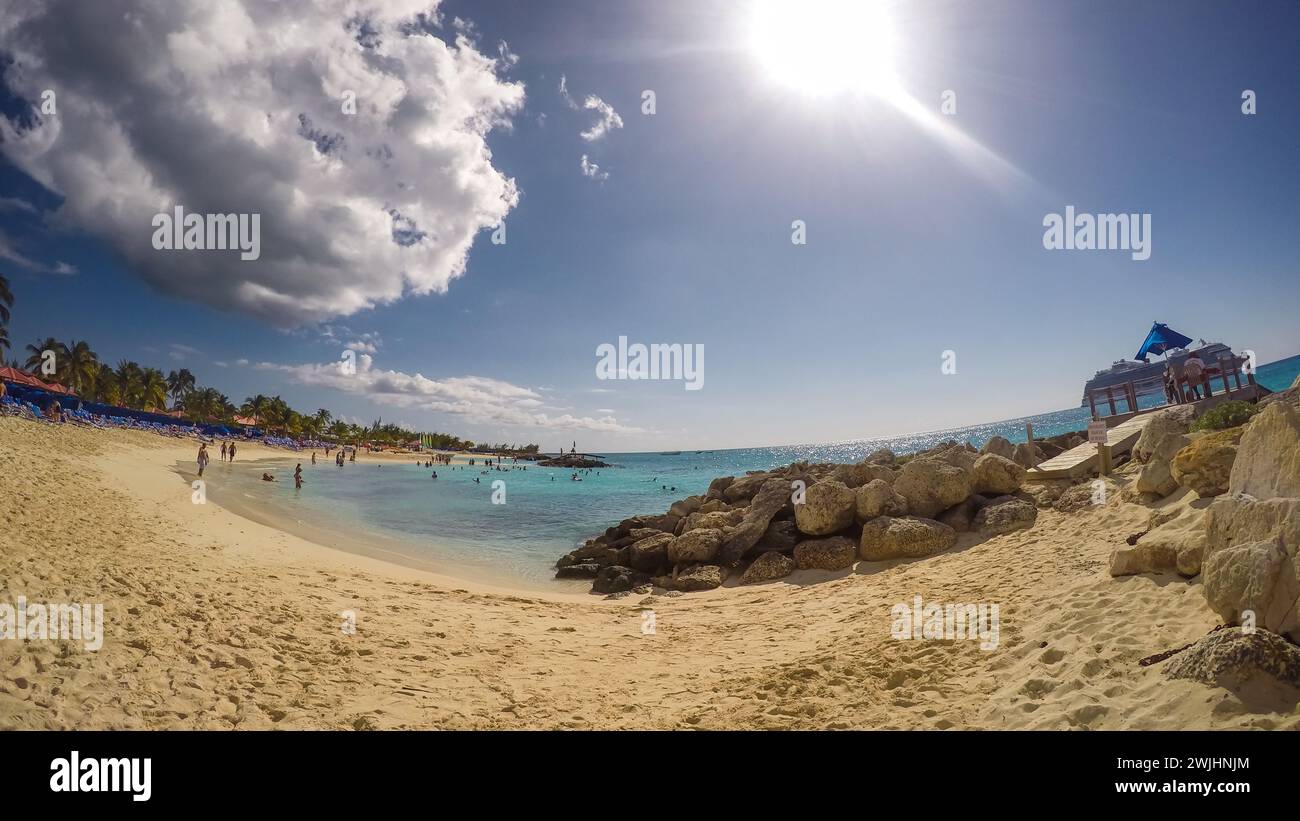 Tropical beach of Princess Cays Island in Bahamas Stock Photo - Alamy