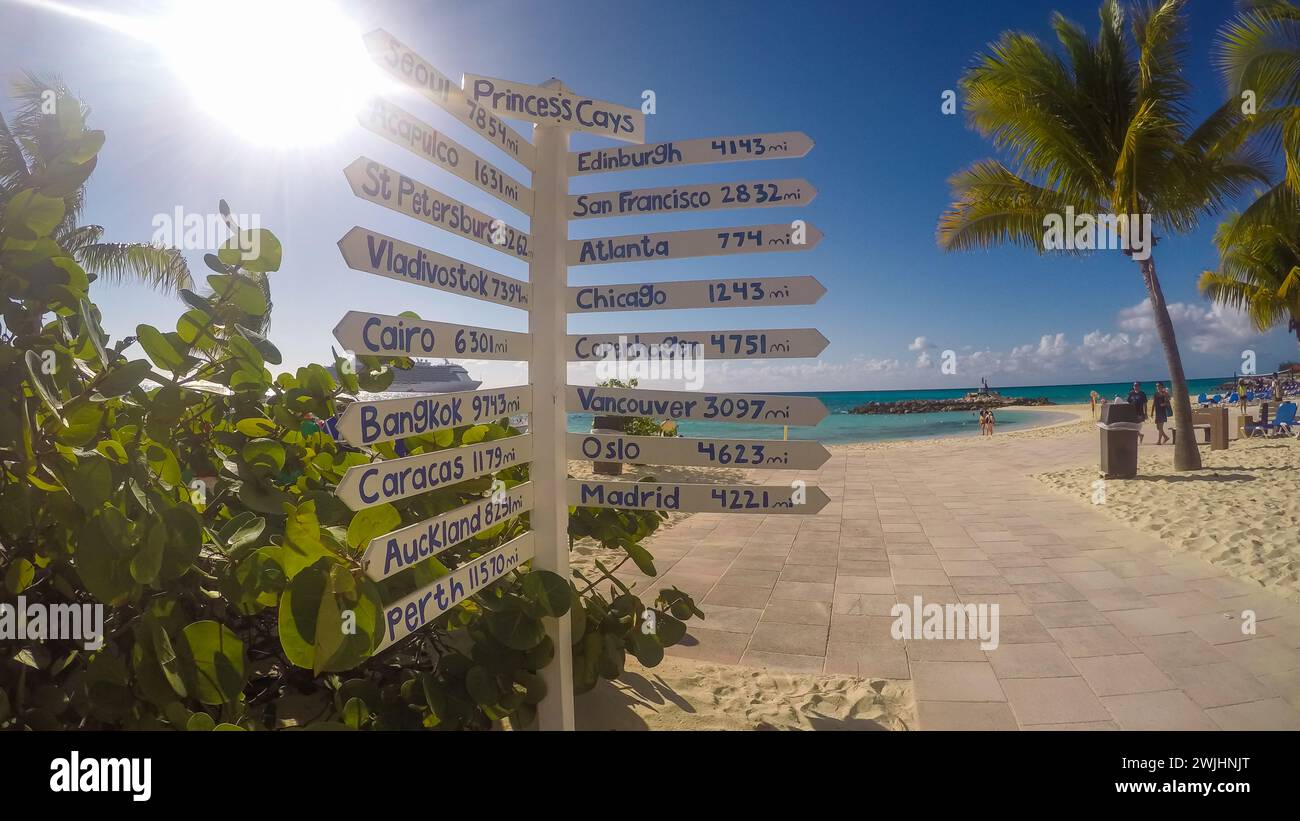 Tropical beach of Princess Cays Island in Bahamas Stock Photo - Alamy